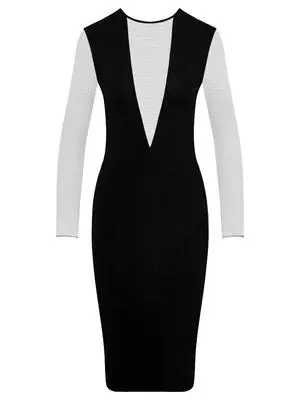 MAISON CLOSE Pure Tentation Long-sleeve Midi Dress - Black