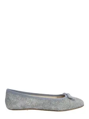 Casadei Bow-embellished Calf Leather Flats - Grey