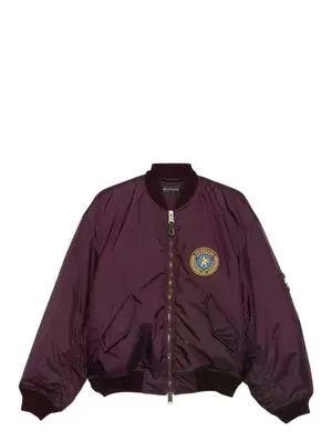 Balenciaga Logo-patch Bomber Jacket - Purple