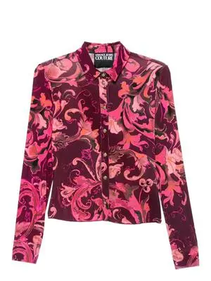 Versace Porcelain Barocco Button-up Shirt - Red