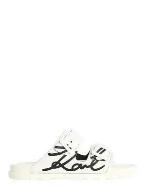 Karl Lagerfeld Kondo Tred 2-strap Logo-print Sandals - White