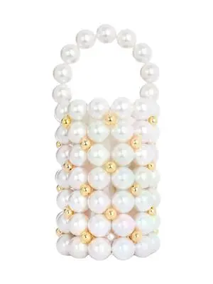 VANINA Le Comino Pearl Beaded Bag - White