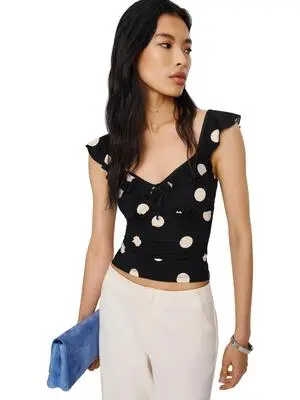 REFORMATION Lemmy Knit Top Black