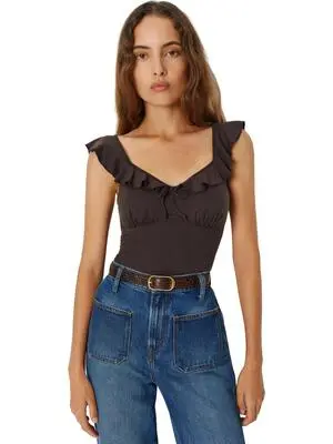 REFORMATION Lemmy Knit Top - Brown