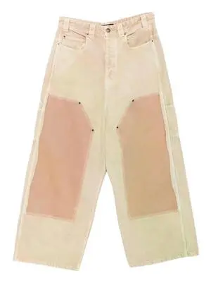 Balenciaga Ripped Panelled Cotton Trousers - Neutrals