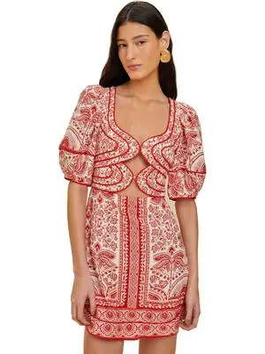 Farm Rio Red River Ride Mini Dress - River Ride Red