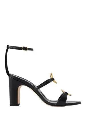 Manolo Blahnik Hisfahan 90 Leather Sandals - Black