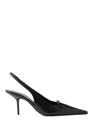Victoria Beckham Sloan Bow-embellished Leather Slingback Pumps - Black