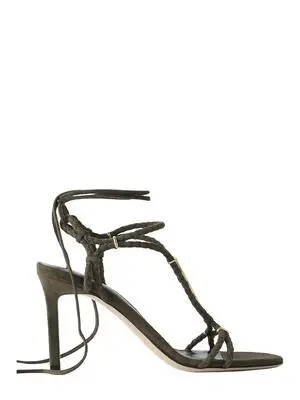 TOM FORD Lily Embellished Braided Suede Sandals - Green