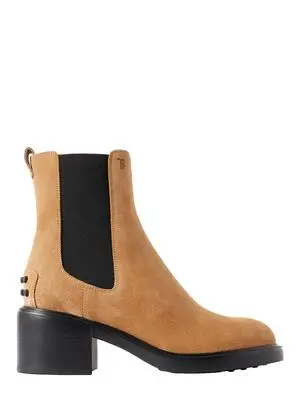 TOD'S Gomma T60 Suede Chelsea Boots - Brown