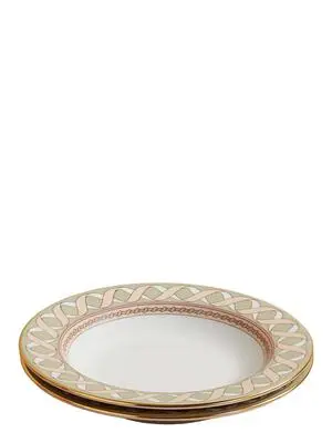 La DoubleJ Gold-plated Porcelain Soup Bowls - Pink