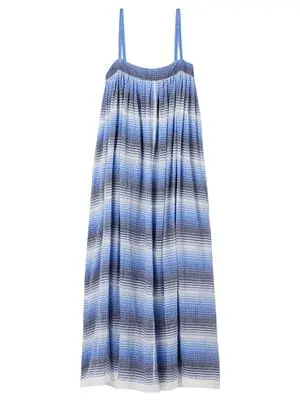 LEMLEM Eda Striped Cotton-gauze Midi Dress - Blue