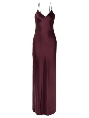 NILI LOTAN Cami Silk-satin Gown - Burgundy