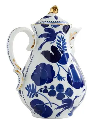 La DoubleJ Mama Gold-plated Porcelain Teapot - Blue