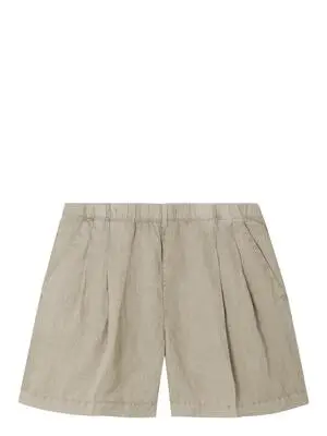 JAMES PERSE Pleated Linen Shorts - Green
