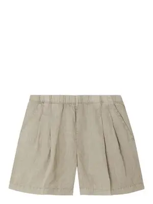 JAMES PERSE Pleated Linen Shorts Light Green