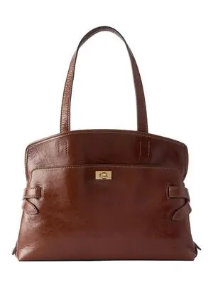 ANYA HINDMARCH Wilson Textured-leather Shoulder Bag - Brown