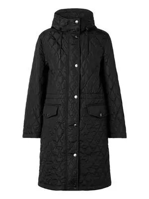 Burberry Hooded Quilted Shell Jacket - Black