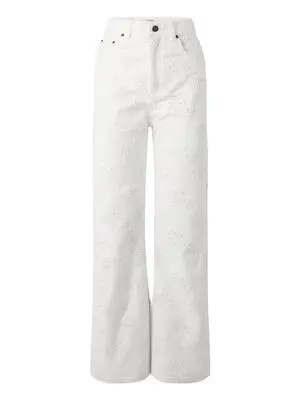 Chloé High-rise Straight-leg Broderie Anglaise Jeans - White