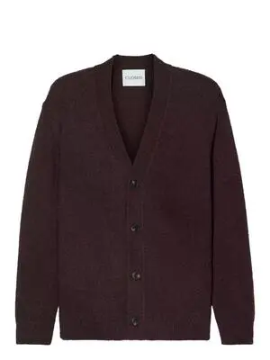Closed Textured Button-up Cardigan - Brown