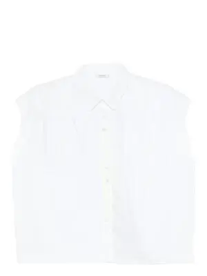 Transit Buttoned Sleeveless Shirt - White