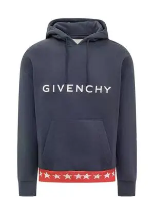 Givenchy Logo-print Star-detailed Hoodie - Blue