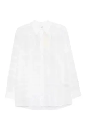 TOTEME Geometric-pattern Cotton Shirt - White