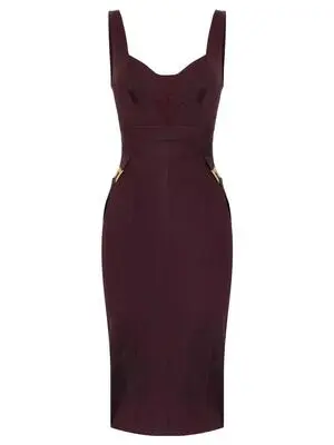 Elisabetta Franchi Bustier Panelled Midi Dress - Red