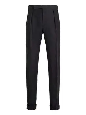 Ralph Lauren Purple Label Pleated Trousers - Black