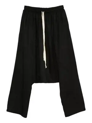 Alchemy Fashions Linen-blend Drop-crotch Trousers - Black