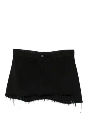 Balenciaga Frayed Hem Mini Skirt - Black