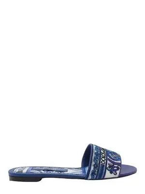 Dolce & Gabbana Embroidered-logo Sandals - Blue