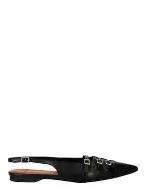 VAGABOND SHOEMAKERS Hermine Pointed-toe Buckled Ballet Flats - Black