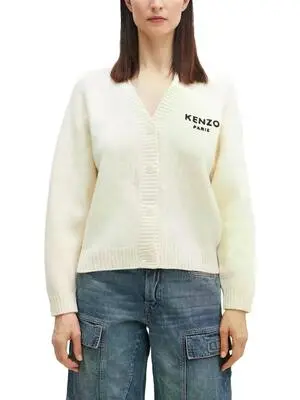 Kenzo Pop Flower-logo Cardigan - White