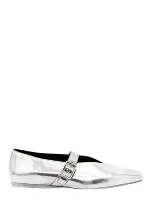 VAGABOND SHOEMAKERS Wioletta Buckle-strap Ballet Flats - Silver
