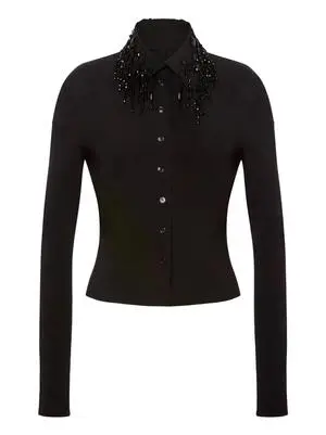 Alberta Ferretti Embellished-collar Shirt - Black