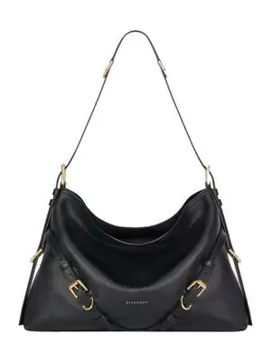 Givenchy Medium Voyou Bag In Shiny Leather - Black