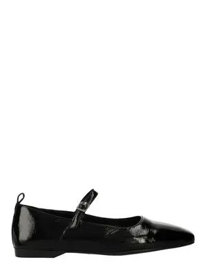 VAGABOND SHOEMAKERS Delia Patent-leather Buckled Ballet Flats - Black