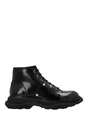 Alexander McQueen Leather Ankle Boots - Black