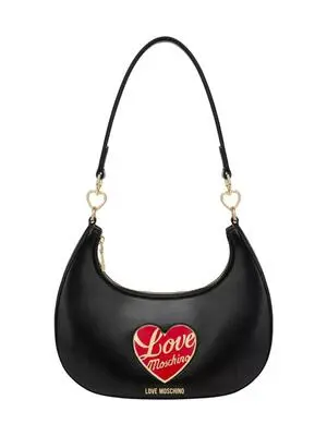 Moschino Heart-plaque Shoulder Bag - Black