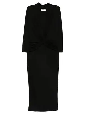 Chiara Boni La Petite Robe Twist-detail Midi Dress - Black