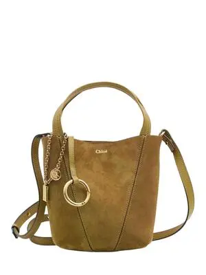 Chloé Small Spin Suede Tote Bag - Green