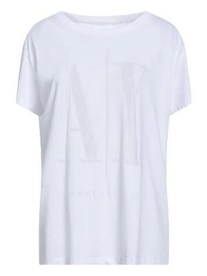 Armani Exchange Cotton And Polyester T-shirt With Logo Print - White