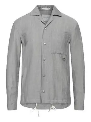 PAOLO PECORA Shirt Size Linen, Polyester, Wool - Grey