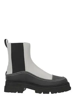 Emporio Armani Light Ankle Boots In Leather - Grey