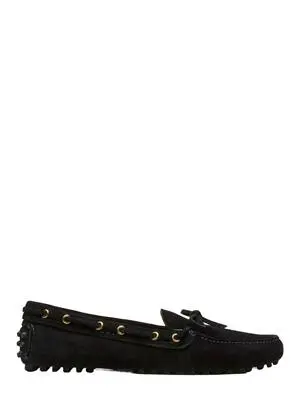 Car Shoe Suede Driving Shoes - Black