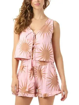 Tiare Hawaii Eclipse Tie Front Top - Sunny Days Blush Gold