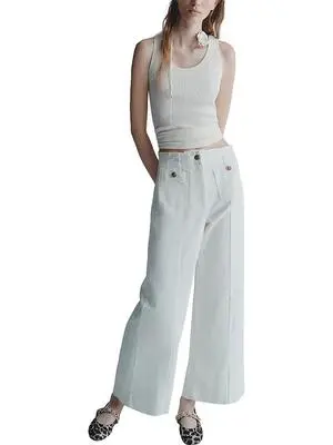 Marella Velain Wide Leg Pants - White