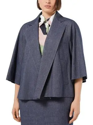 Marina Rinaldi Denim Effect Blazer - Blue Jeans