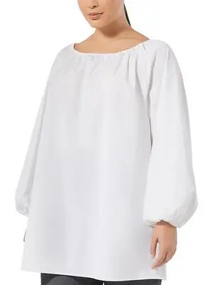 Marina Rinaldi Blouson Sleeve Top - Optical Wh